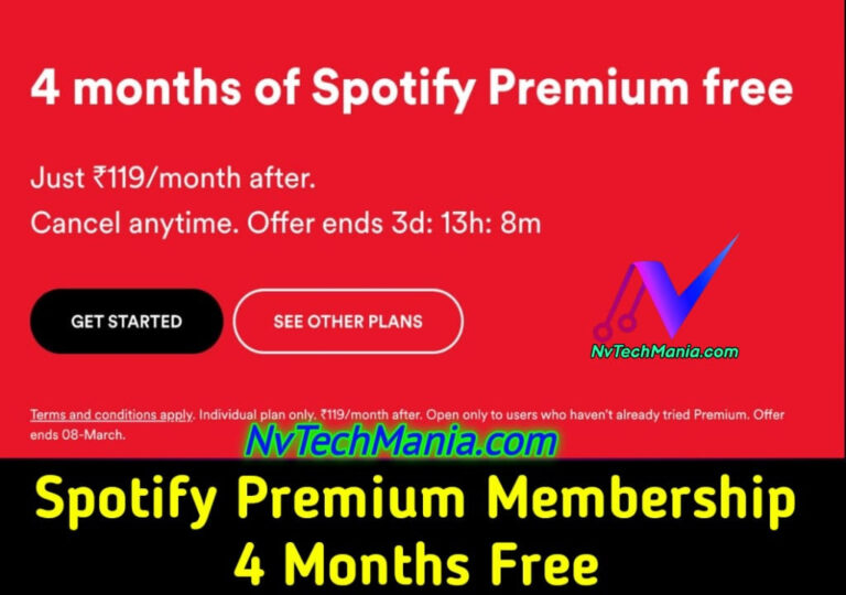 Spotify Premium Membership for FREE for 4 Months - NvTechMania